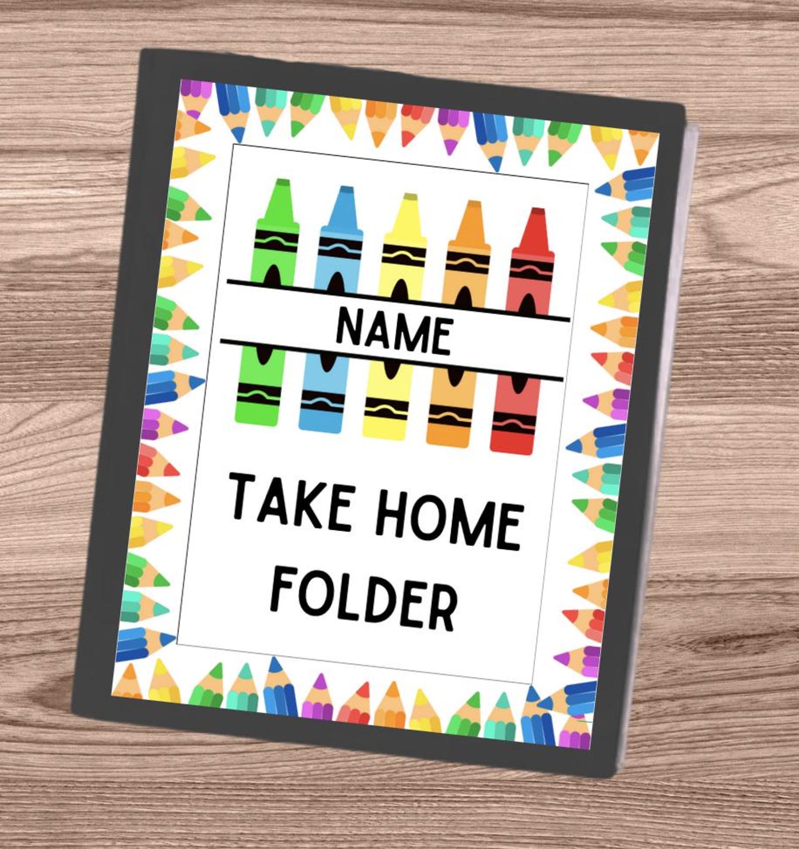 Student Take Home Folder Cover Crayon Theme - Etsy