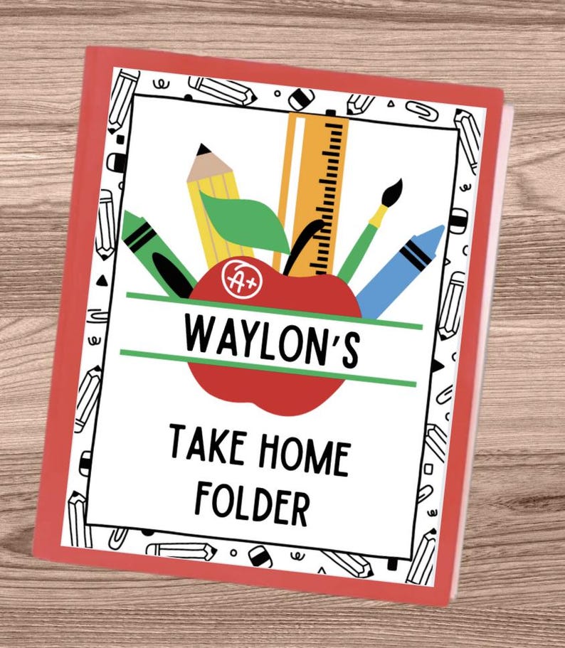 Student Take Home Folder Cover - Etsy