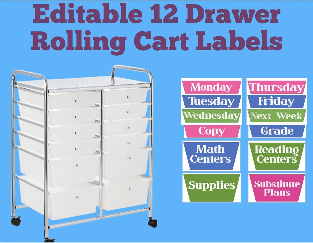 Editable Drawer Cart Labels - Etsy