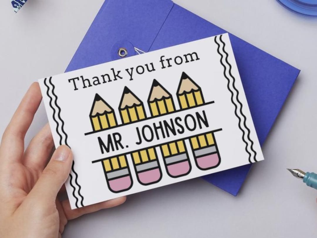 Unisex Teacher "thank You" Printable Notes/cards - Etsy
