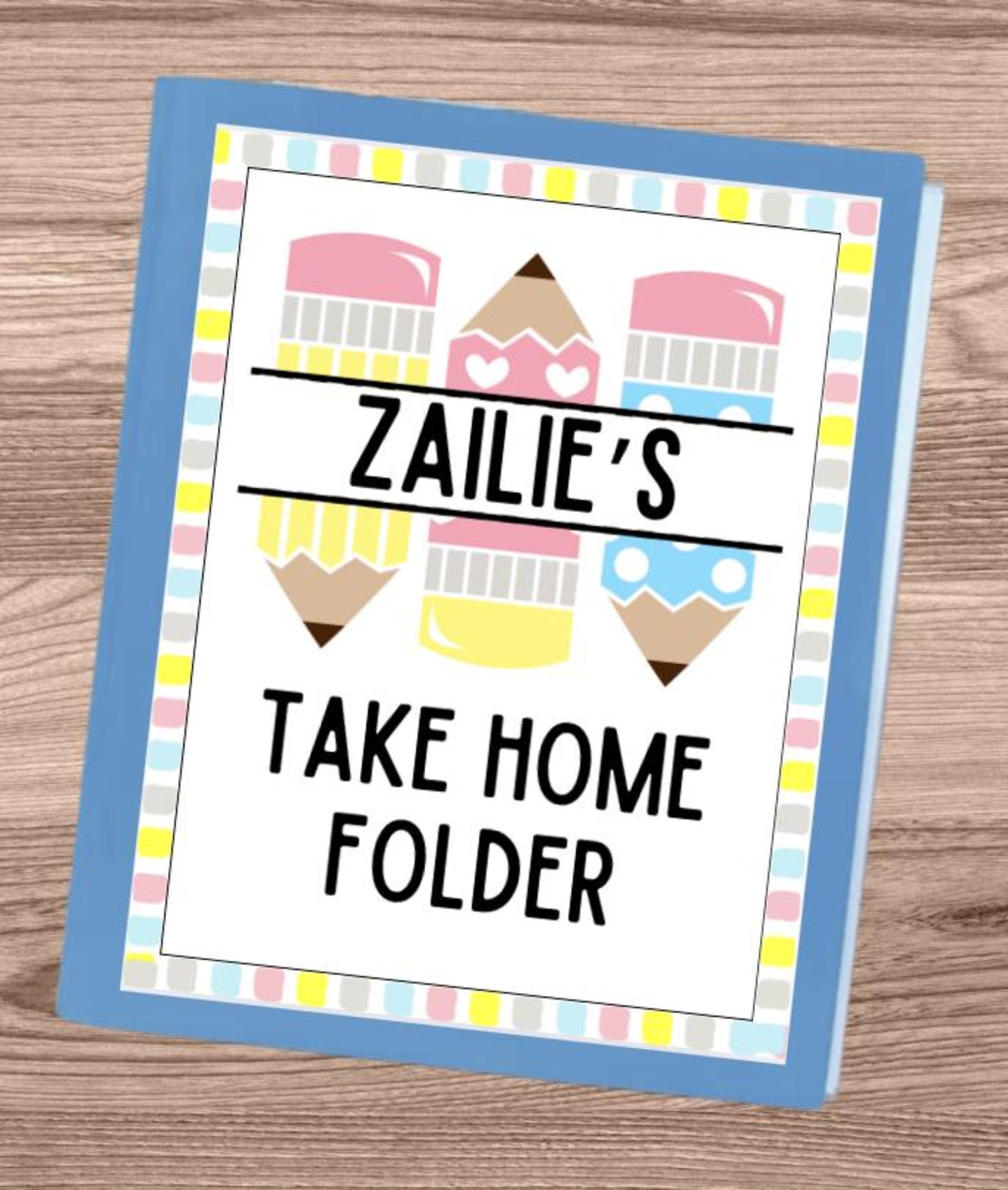 Student Take Home Folder Cover (pastel Pencil Theme) - Etsy