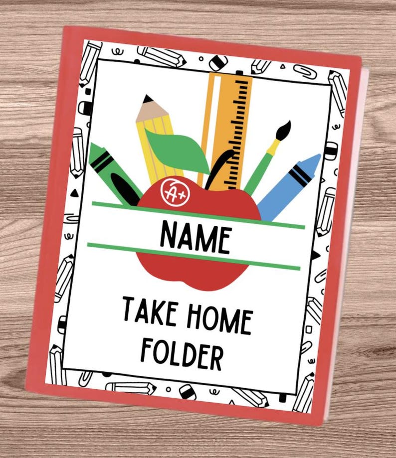Student Take Home Folder Cover - Etsy
