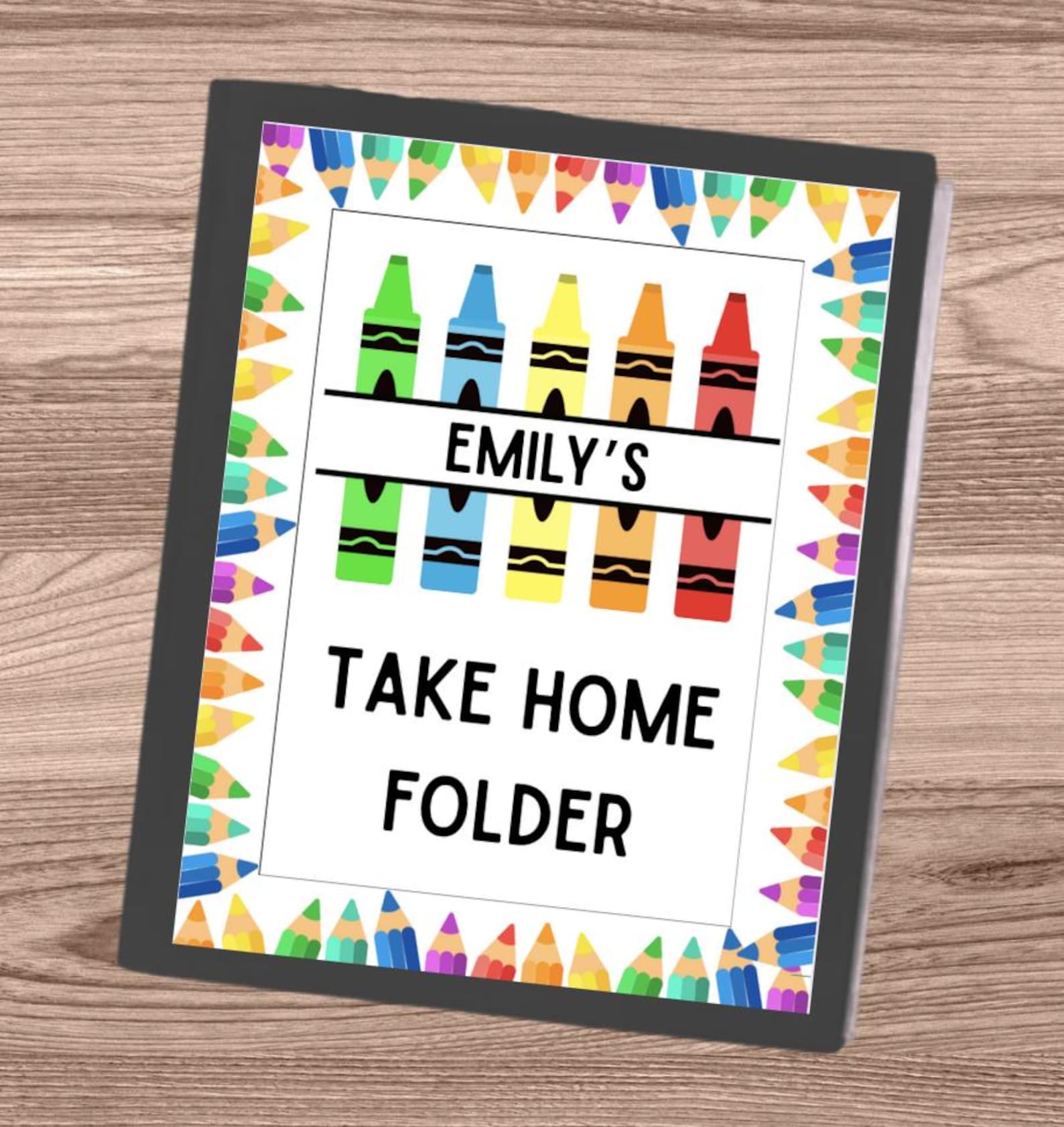 Student Take Home Folder Cover Crayon Theme - Etsy