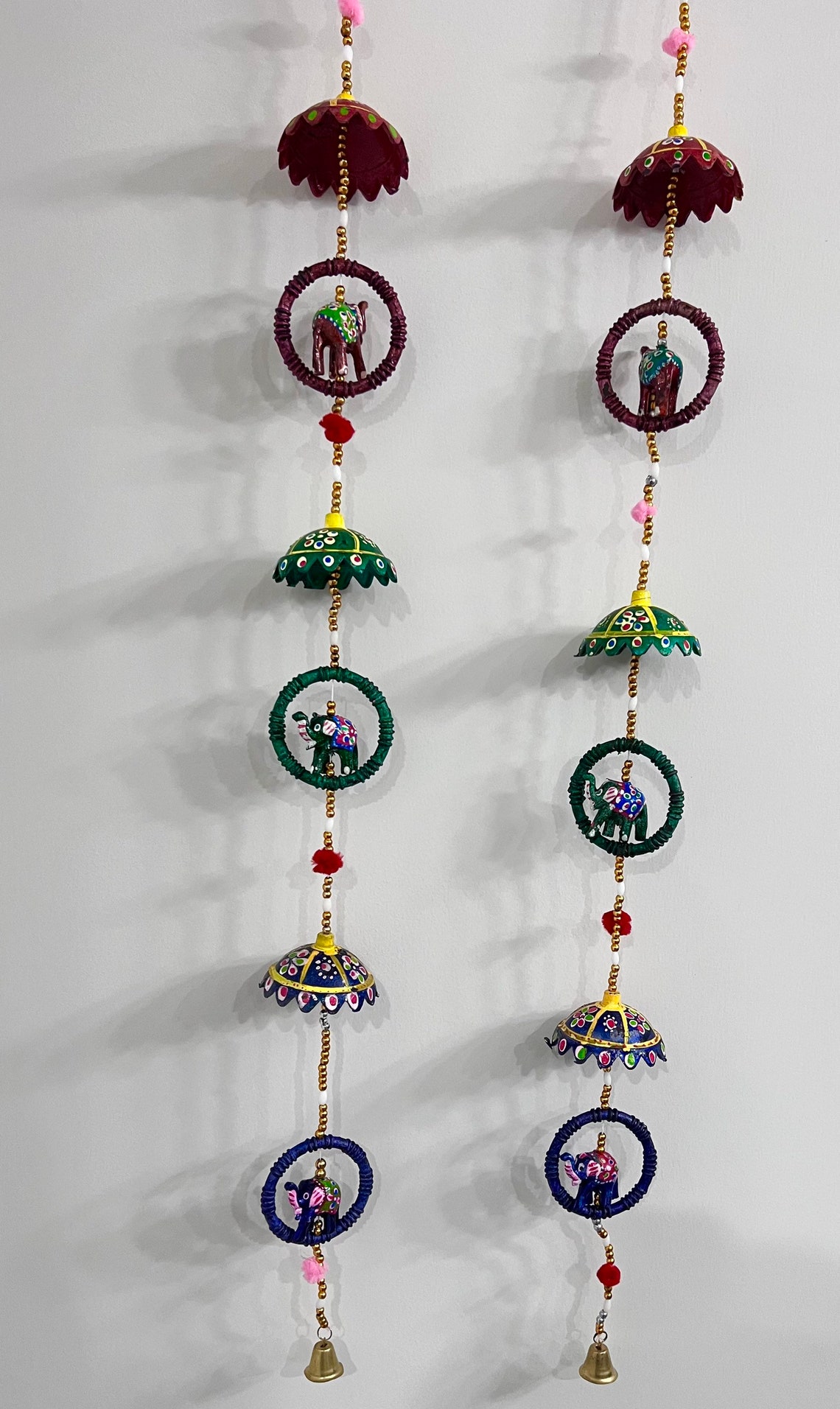 Set of 2 Indian Hangings, Indian Elephant Hanging, Indian Strings ...