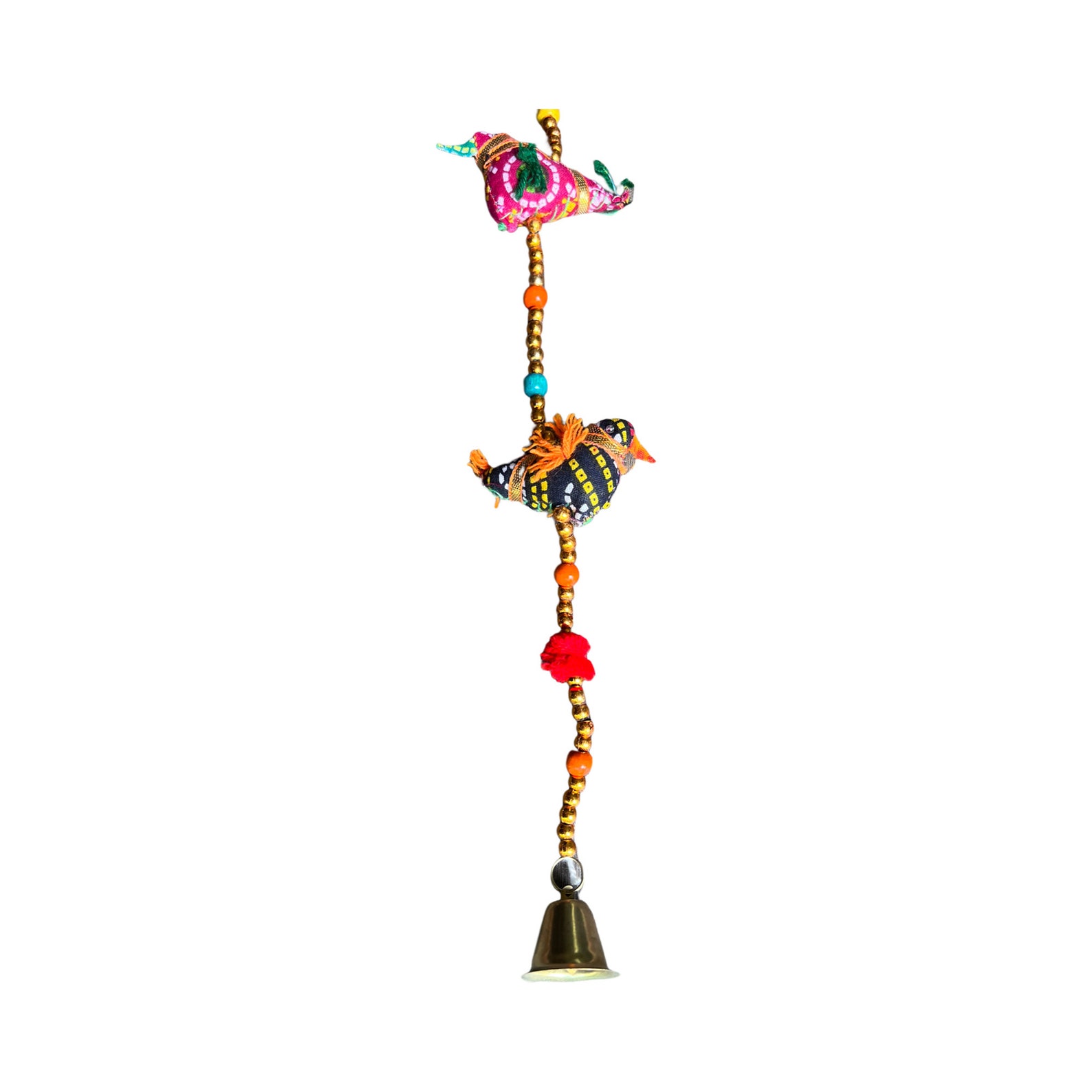 Set of 2,indian Handmade Bird Hanging With Bells, Indian Bird Garland ...