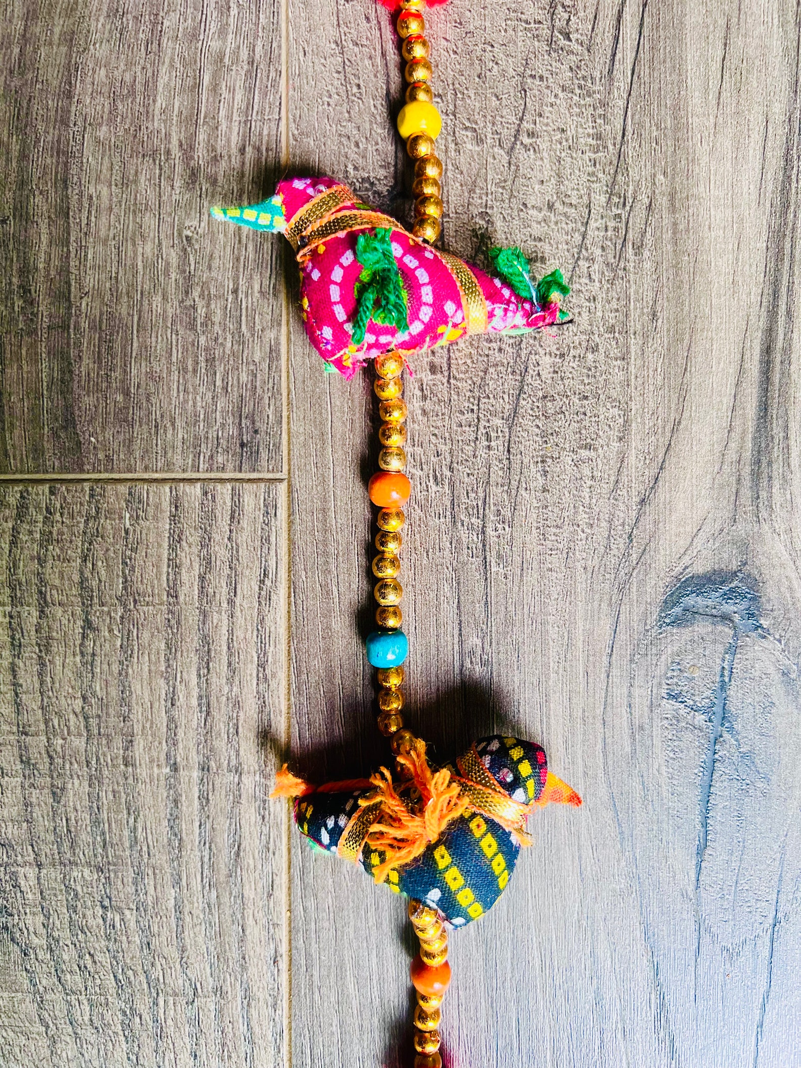 Set of 2,indian Handmade Bird Hanging With Bells, Indian Bird Garland ...