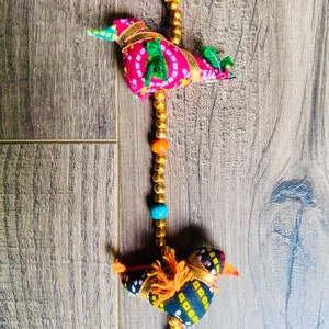Set of 2,indian Handmade Bird Hanging With Bells, Indian Bird Garland ...