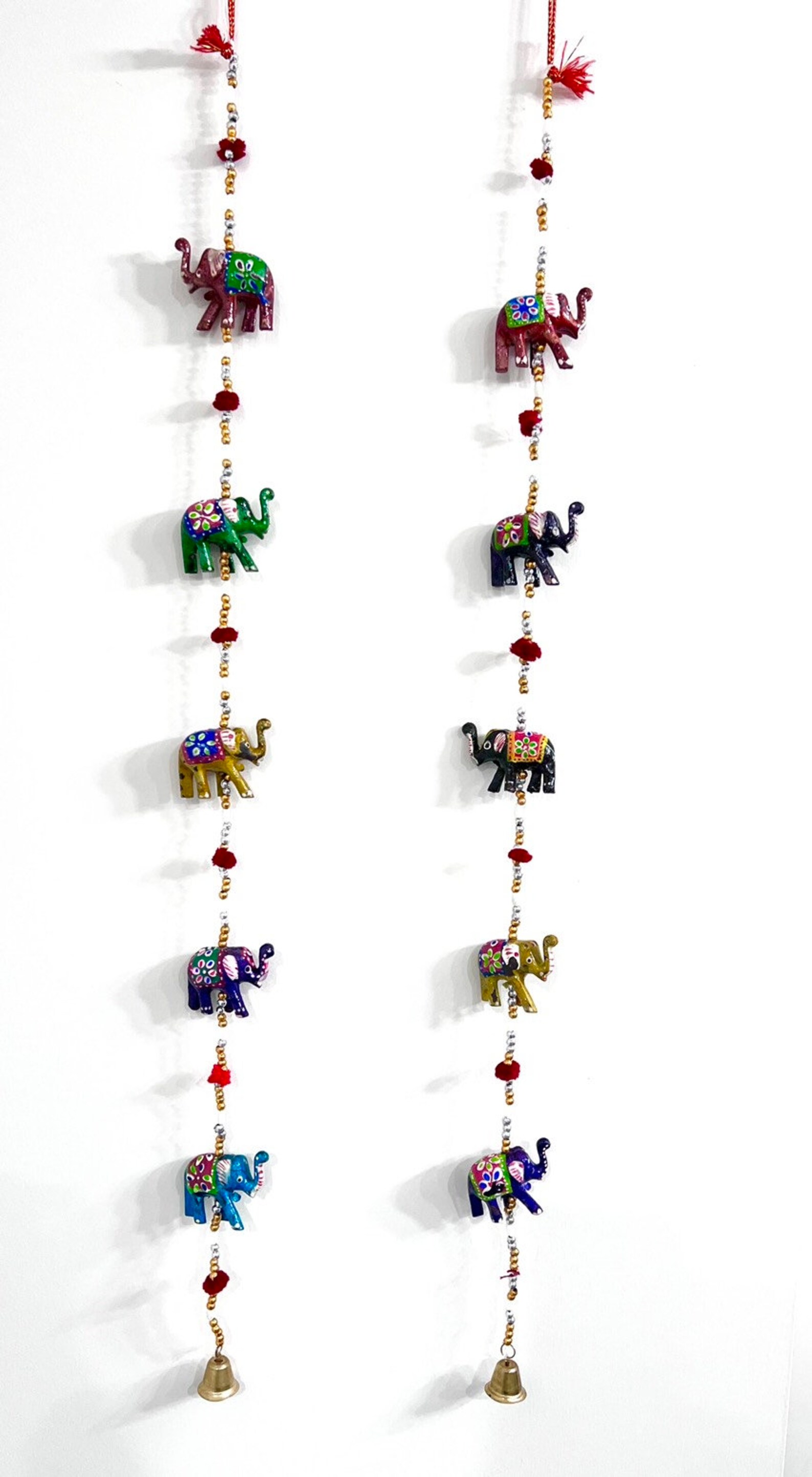 Set of 2 Indian Hangings, Indian Elephant Hanging, Indian Strings ...