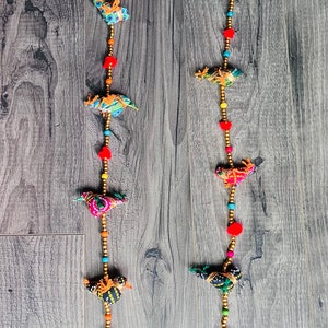 Set of 2,indian Handmade Bird Hanging With Bells, Indian Bird Garland ...