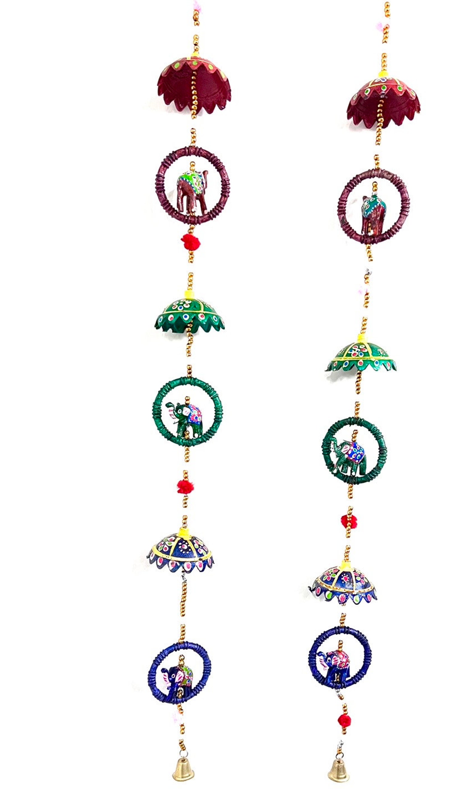 Set of 2 Indian Hangings, Indian Elephant Hanging, Indian Strings ...