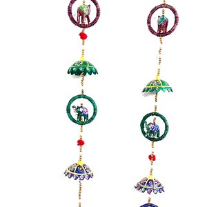 Set of 2 Indian Hangings, Indian Elephant Hanging, Indian Strings ...