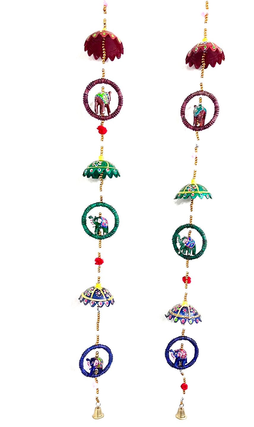 Set of 2 Indian Hangings, Indian Elephant Hanging, Indian Strings ...