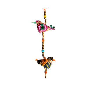 Set of 2,indian Handmade Bird Hanging With Bells, Indian Bird Garland ...