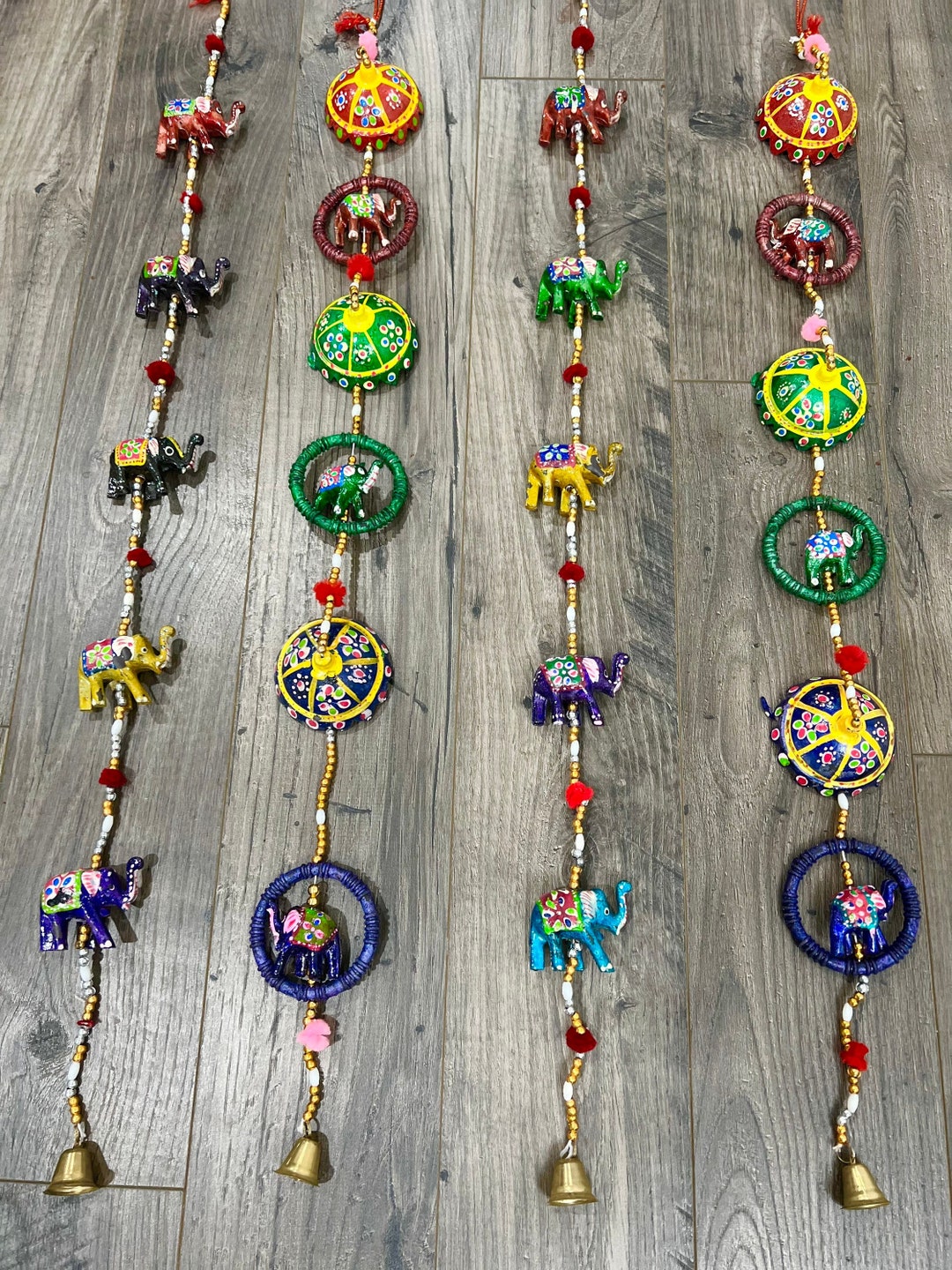 Set of 2 Indian Hangings, Indian Elephant Hanging, Indian Strings ...