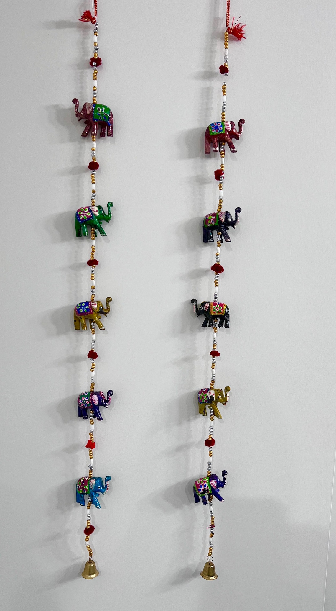Set of 2 Indian Hangings, Indian Elephant Hanging, Indian Strings ...