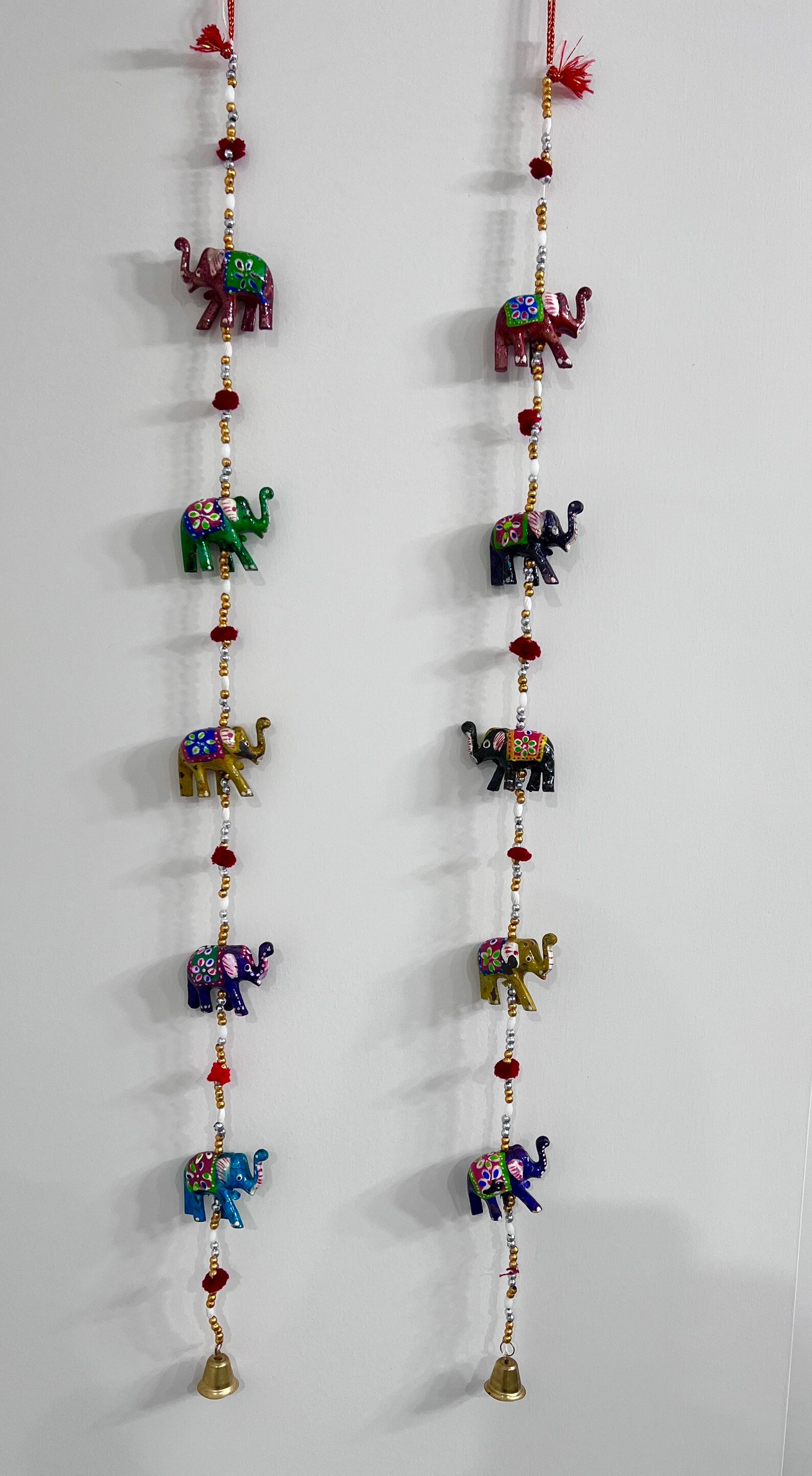 Set of 2 Indian Hangings, Indian Elephant Hanging, Indian Strings ...