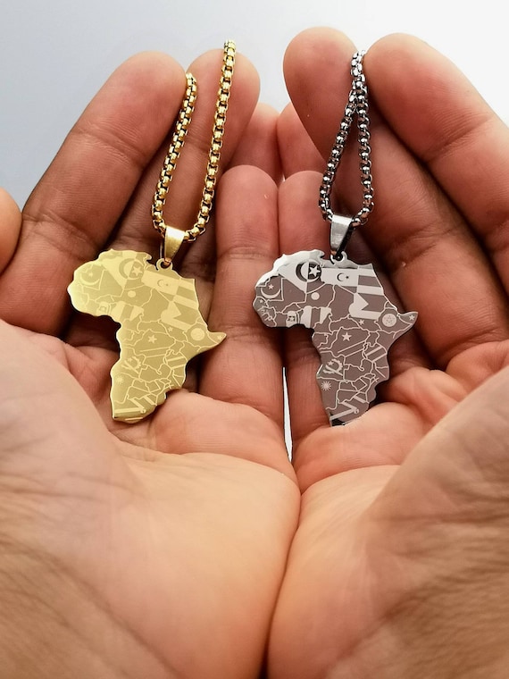 Africa Chain Men Gold Silver - Etsy