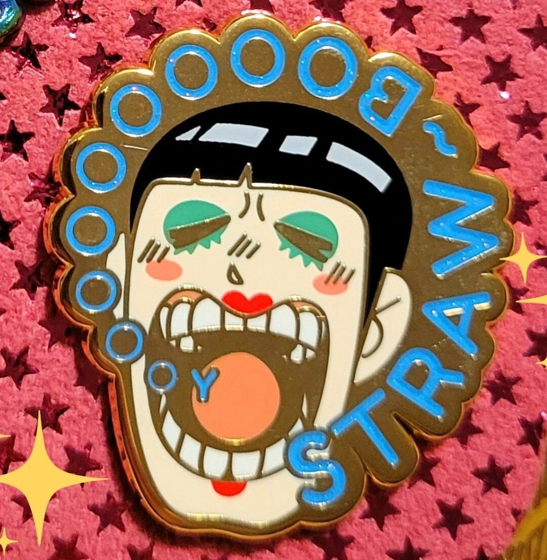 Bon Clay Straw Boy Enamel Pin - Etsy
