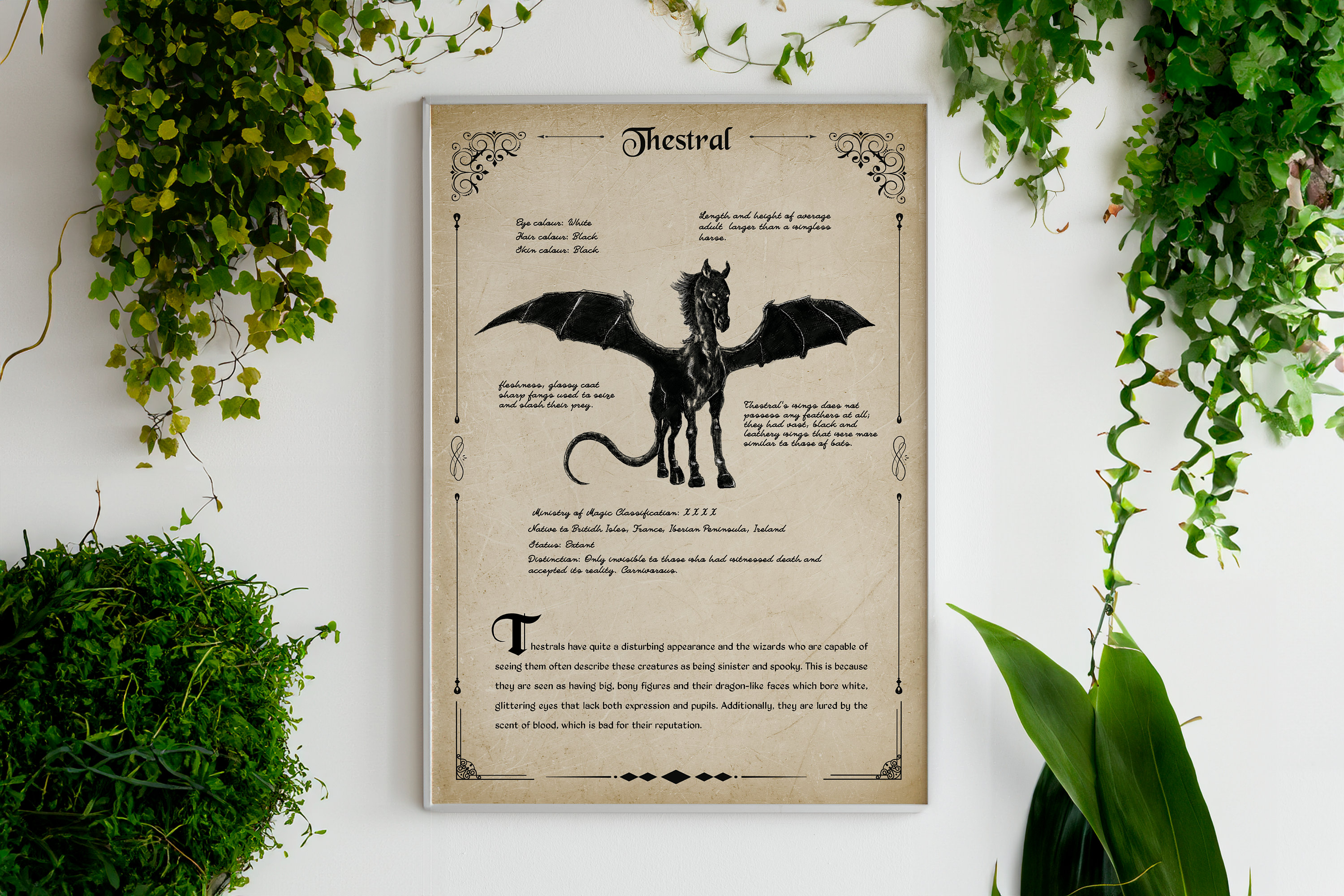 Thestral Fantastic Beast Poster, Wizarding World, Care of Magical ...