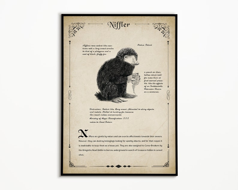 Niffler Fantastic Beast Poster, Wizarding World, Care of Magical ...