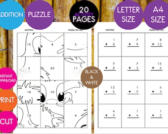 Printable Puzzle 3x3 Black and White Prints PDF Instant - Etsy
