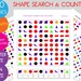 Printable Shapes Search and Count, Counting, Coloring, Homeschool, Kids ...