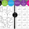 2 Digit Addition Puzzle (black & White) Sum up to 100. Addition (adding ...