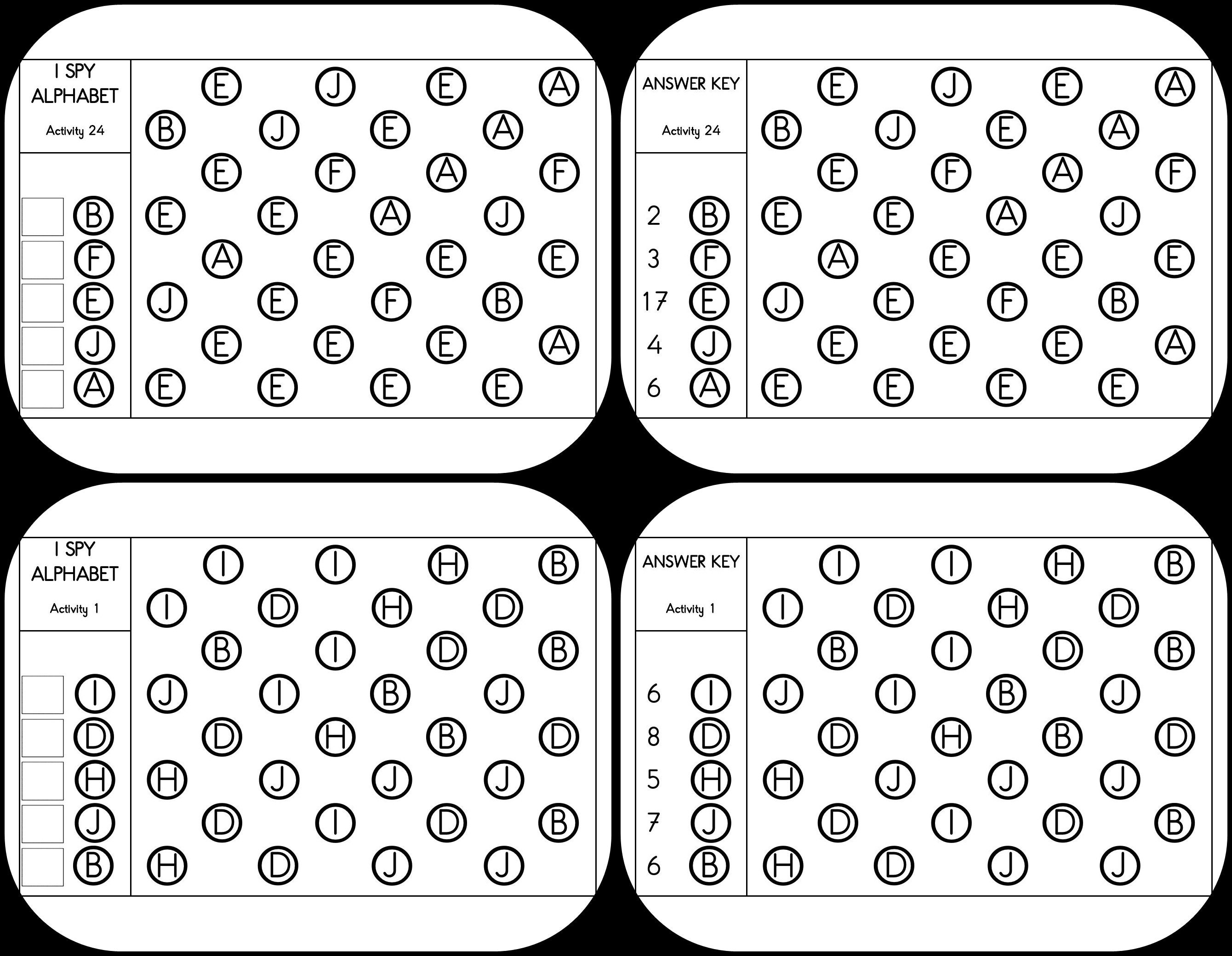 40 Pages Alphabet Uppercase and Lowercase I Spy Game Fun, I Spy ...