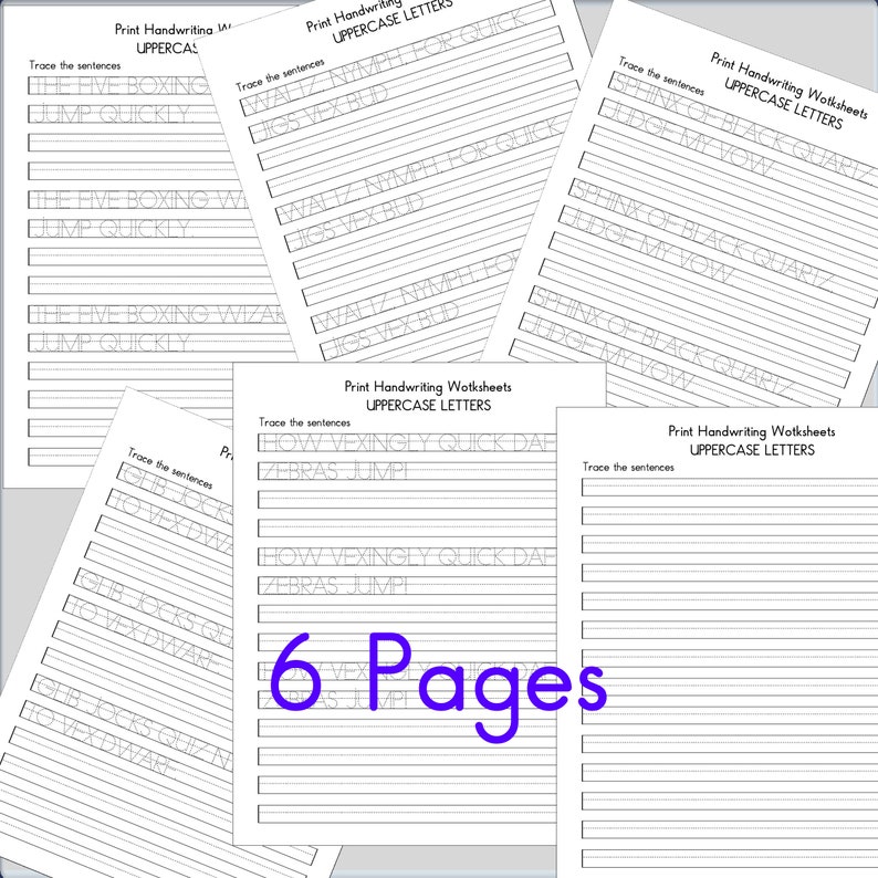 Printable Handwriting Worksheets80 Pages letters, Words, and Sentences ...