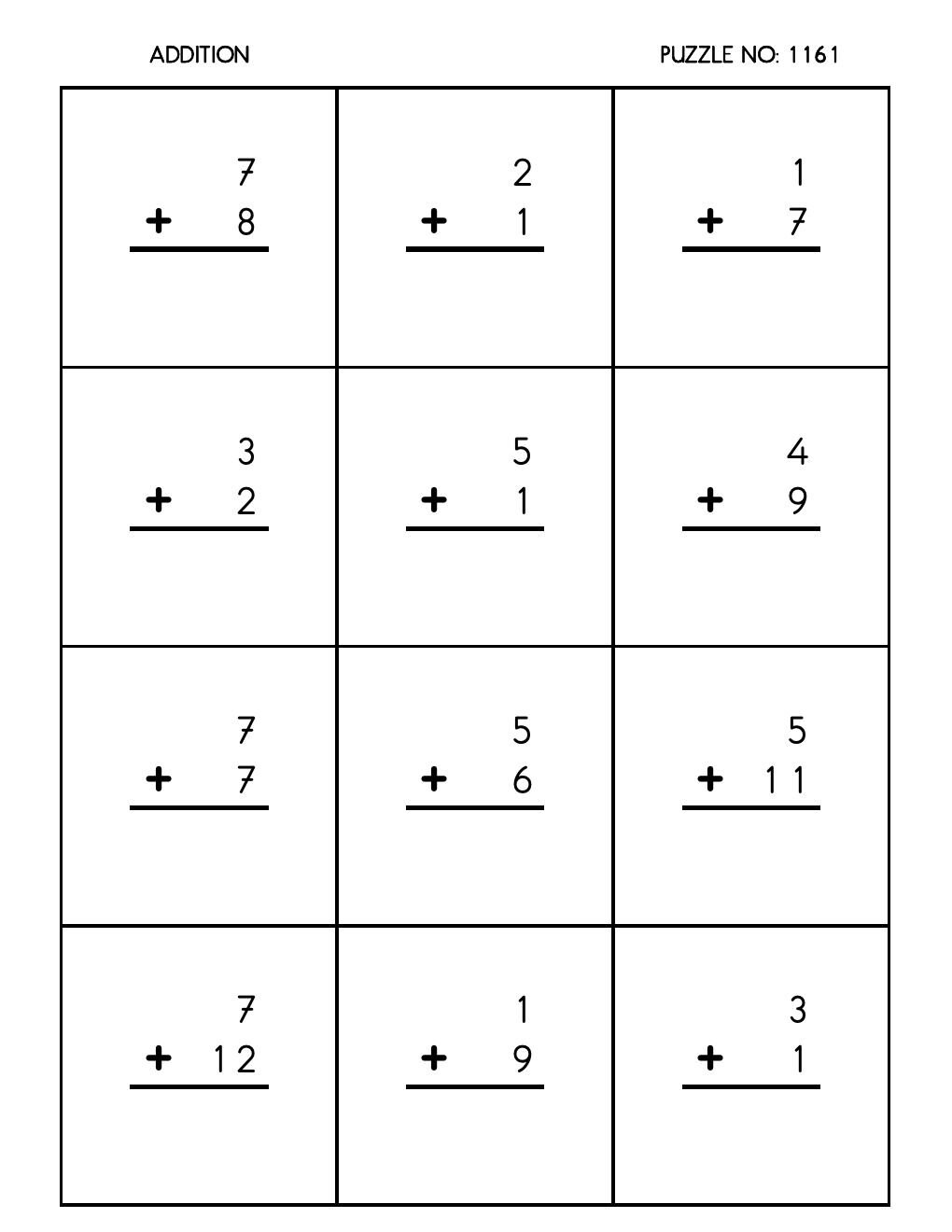 2O Addition Puzzle (black & White) Sum up to 20. Addition (adding ...