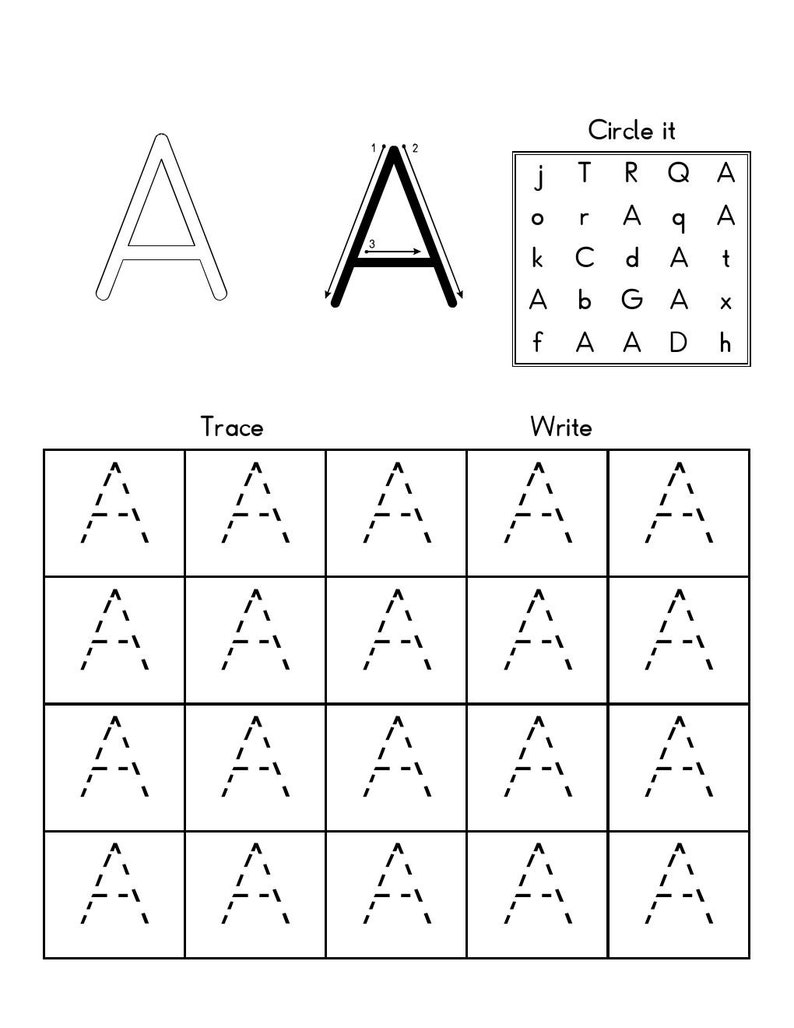 52 Printable Lowercase & Uppercase Alphabet Tracing Worksheets ...