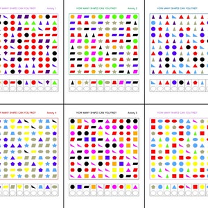 Printable Shapes Search and Count, Counting, Coloring, Homeschool, Kids ...