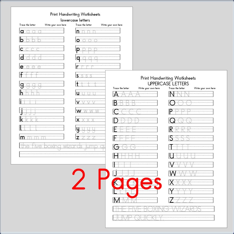 Printable Handwriting Worksheets80 Pages letters, Words, and Sentences ...