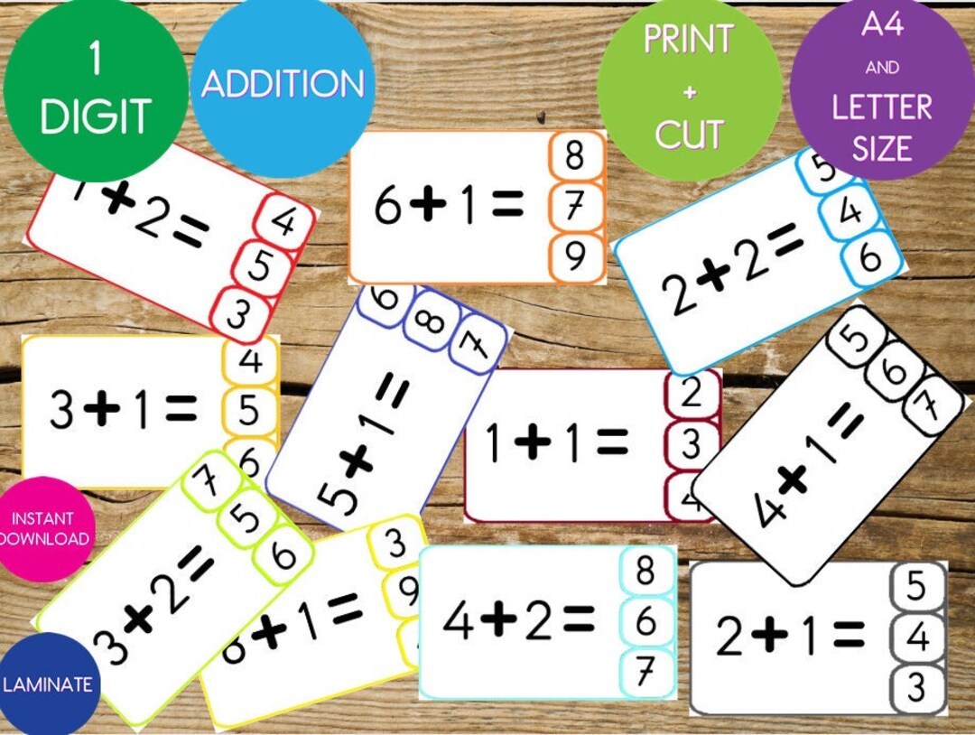 ADDITION Math • Clip Card - Flash Cards • Montessori • Educational ...