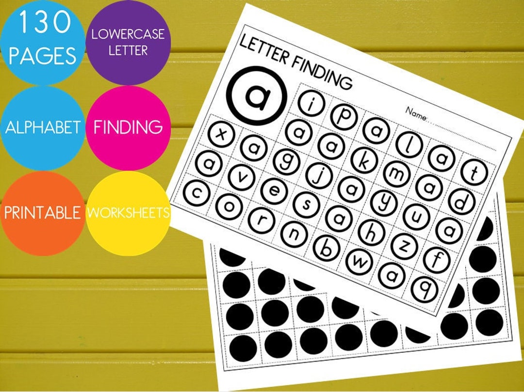 130 Printable Alphabet Lowercase Finding Worksheets. - Etsy
