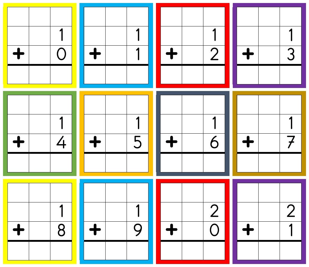 Addition Flash Cards Numbers 0 to 20 Printable Preschool Homeschool ...