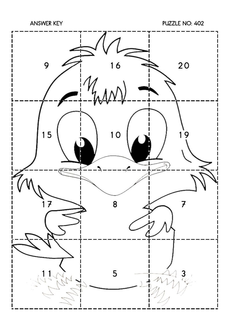 2O Addition Puzzle (black & White) Sum up to 20. Addition (adding ...