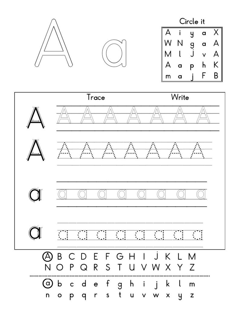 26 Printable Alphabet. Letters Worksheets. Preschool Alphabet ...