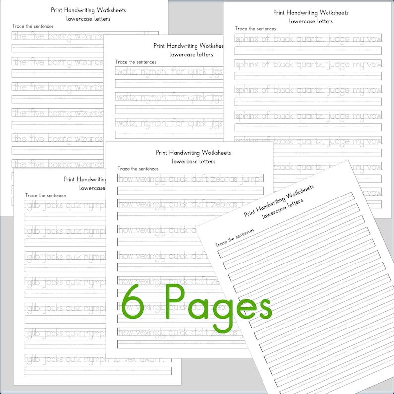 Printable Handwriting Worksheets80 Pages letters, Words, and Sentences ...