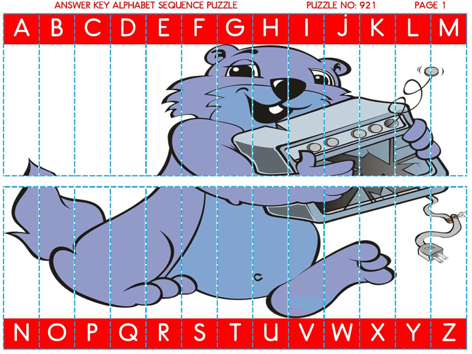 50 Animal Puzzle Alphabet Sequence A-Z. Printable Puzzle Activity. - Etsy