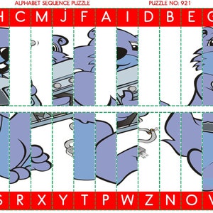 50 Animal Puzzle Alphabet Sequence A-Z. Printable Puzzle Activity. - Etsy