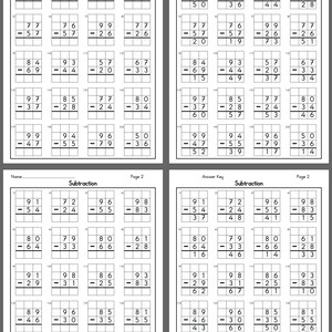 Subtraction Worksheets. 40 Printable Worksheets. Numbers 1-20 & Numbers ...