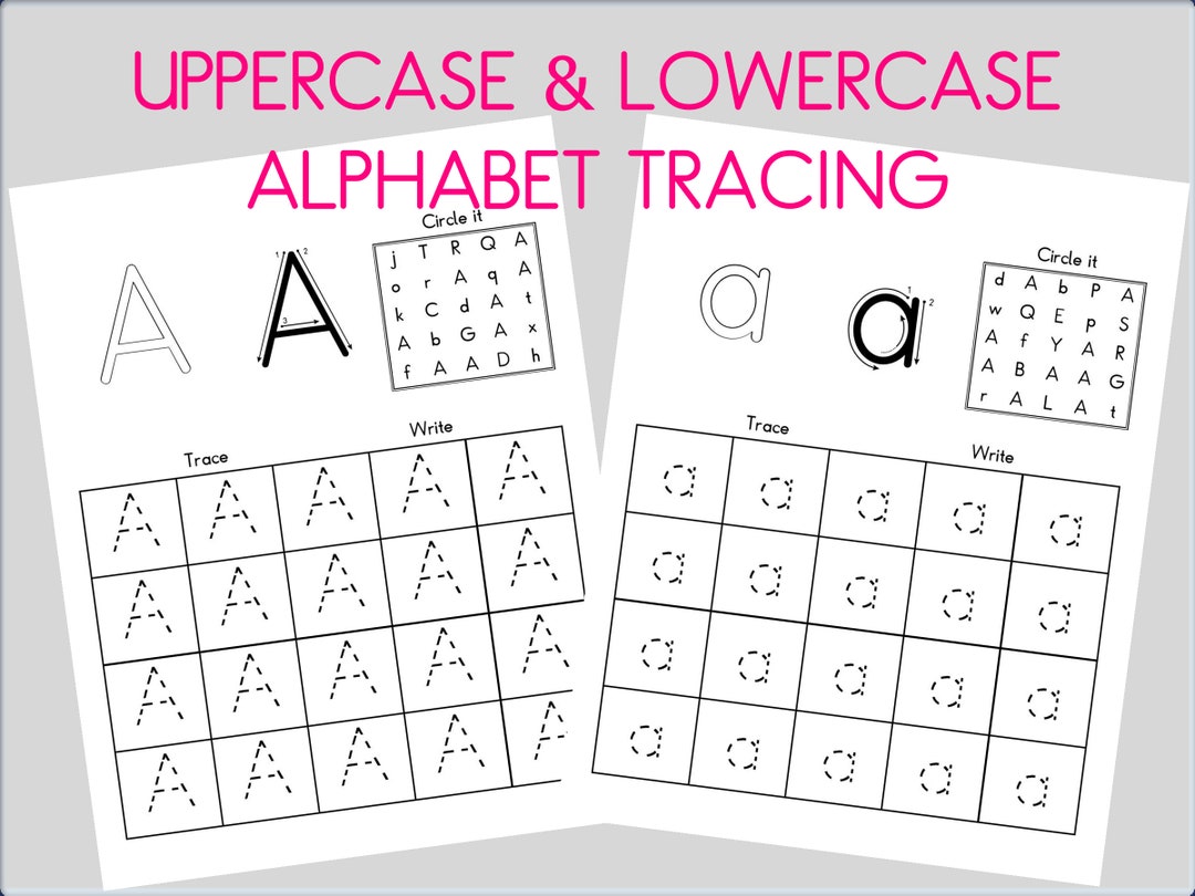 52 Printable Lowercase & Uppercase Alphabet Tracing Worksheets ...