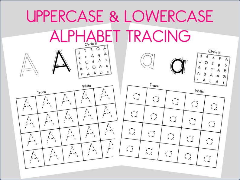 52 Printable Lowercase & Uppercase Alphabet Tracing Worksheets ...