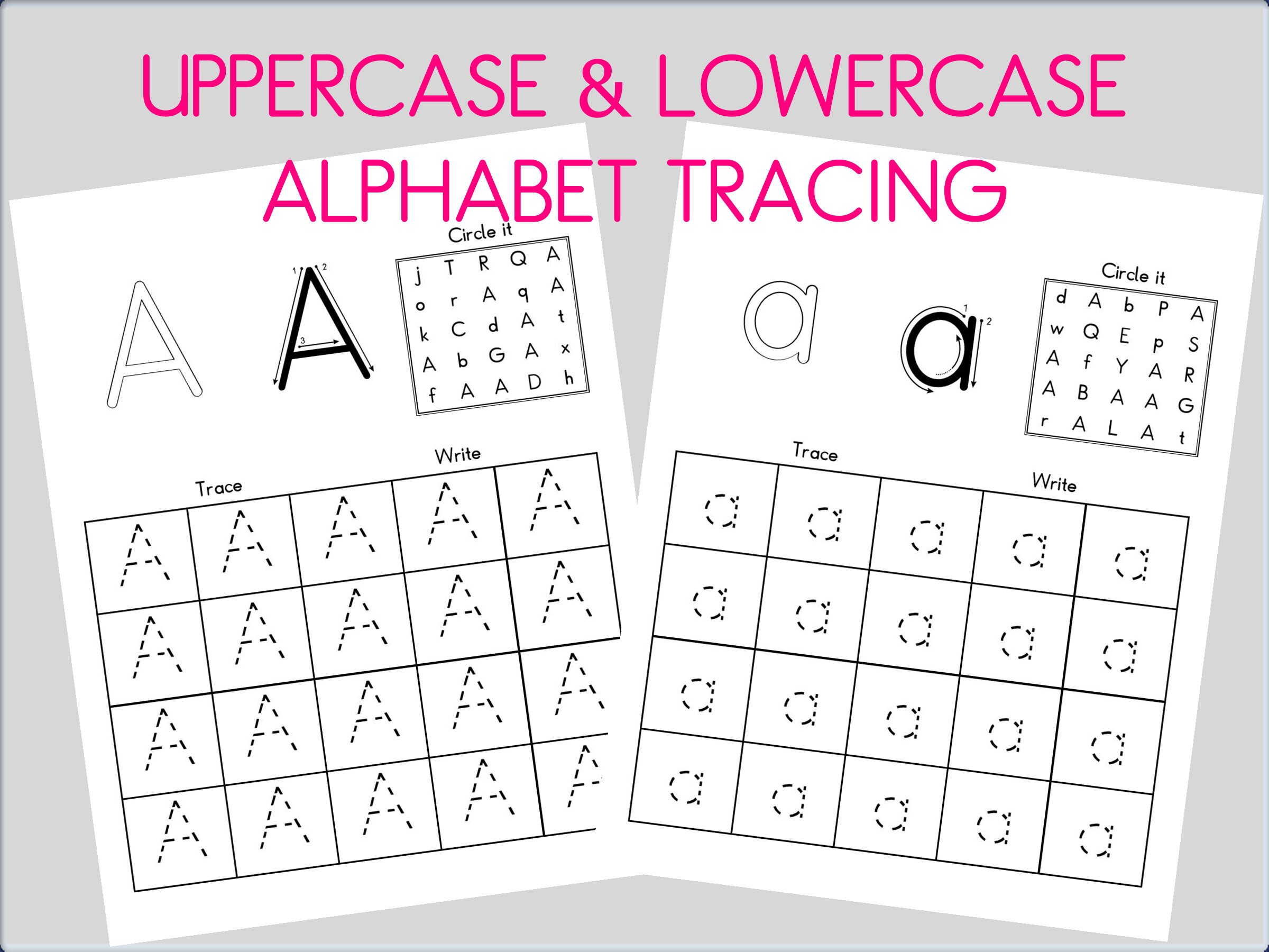 52 Printable Lowercase & Uppercase Alphabet Tracing Worksheets ...