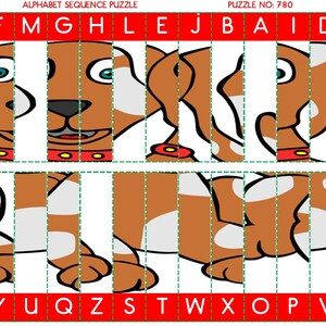 50 Animal Puzzle Alphabet Sequence A-Z. Printable Puzzle Activity. - Etsy