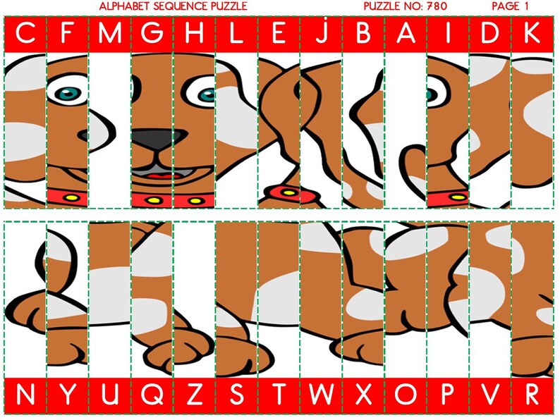 50 Animal Puzzle Alphabet Sequence A-Z. Printable Puzzle Activity. - Etsy