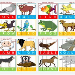 36 Word Puzzle Printable Activity Instant Download PDF Kindergarten Pre ...