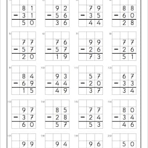 Subtraction Worksheets. 40 Printable Worksheets. Numbers 1-20 & Numbers ...