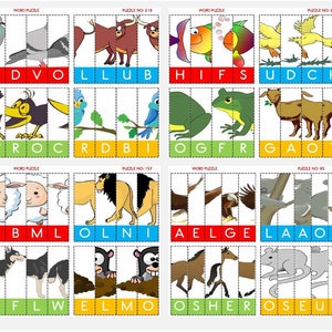 36 Word Puzzle Printable Activity Instant Download PDF Kindergarten Pre ...